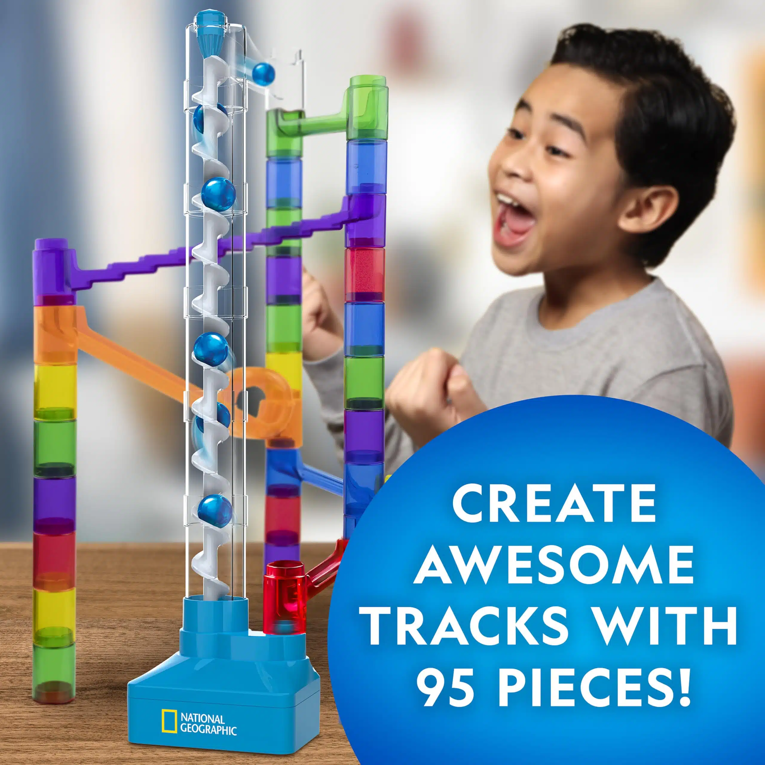 Blue Marble National Geographic Marble Run with Motorized Elevator - 95 ...